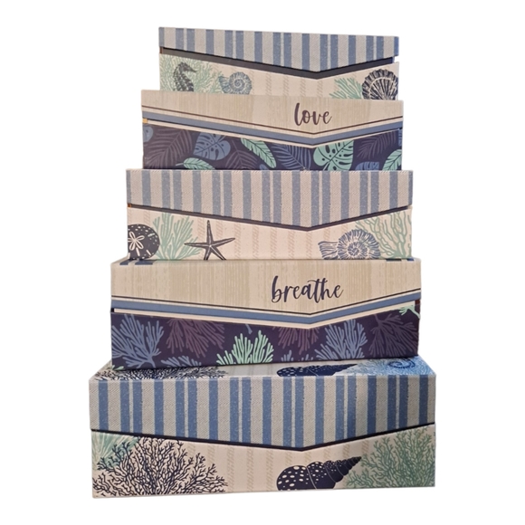 Storage & Organization | Sale 3 Set Of 5 Beach Ocean Theme Decorative ...